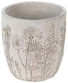 Šedý cementový obal na květináč s lučními květy Wildflowers - Ø20*21cm