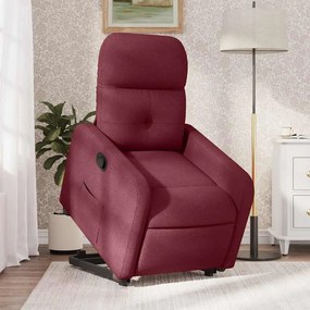 Zvedací polohovací křeslo vínové textil 3206798