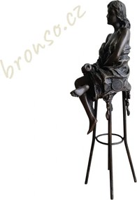 Bronzová socha sedící ženy – signovaná Pierre Colinet – elegantní akt, umělecká figurka