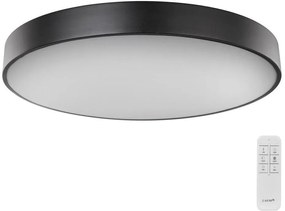Globo 41744-48s led stropní svítidlo wiss 1x48w | 3100lm | 3000-6000k - stmívatelné, dálkové ovládání, noční režim, paměťová funkce, černá, opál
