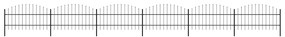 Zahradní plot s kopím nahoře ocelový 1005 x 100 cm černý 277717