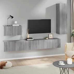 vidaXL 4dílný set TV skříněk kompozitní dřevo [3114328] Barva: šedá sonoma