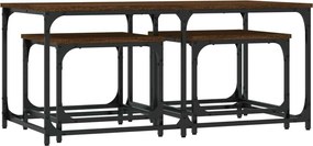 vidaXL Hnízdové konferenční stolky 3 ks kompozitní dřevo [835393] Barva: Černá