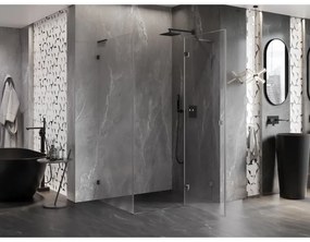 Mexen Lunar, L pravostranný výklopný sprchový kout 95 x 80 cm, 8mm čiré sklo, profil grafit broušený, 834L-095-080-66-00-P