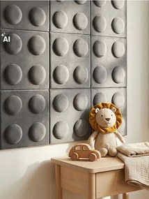 Sinsay - Sametový čalouněný panel ve tvaru kostky - šedá