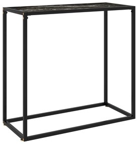 Konzolový stolek černý 80 x 35 x 75 cm tvrzené sklo 322810