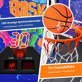 Costway Basketbalový stroj Skládací basketbalová arkádová hra s 2 modrými koši