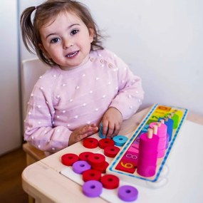 Woopie Green Montessori bloky Učení počítání a barvy 56 ks.
