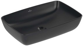 Villeroy & Boch Artis - Umyvadlo na desku 58x39 cm, bez přepadu, bez otvoru pro baterii, CeramicPlus, Pure Black 417258R7
