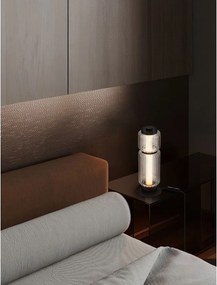Matně černá skleněná LED stolní lampa (výška 39 cm) Liesa – Nova Luce