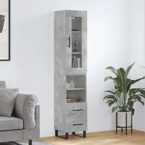 Skříň highboard betonově šedá 34,5x34x180 cm kompozitní dřevo