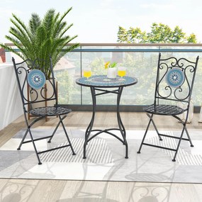 Costway Sada 2 skládacích židlí. Elegantní sada jídelních židlí s pevným kovovým