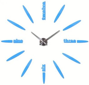 Nástěnné 3D hodiny - motiv jehla Varianta: nebesky modrá, Velikost: 94 cm