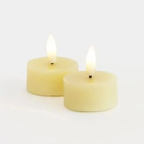 Sada LED čajové svíčky na baterie Sille Tealight, Ø 4,5 × 2,2 cm, jemně žlutá, z pravého vosku, balení 2 ks