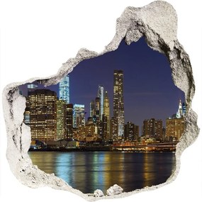 Wallmuralia Fototapeta díra na zeď 3D Manhattan noc 75x75 cm