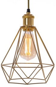 Toolight - Závěsná lampa kovová 392197, zlatá, OSW-09680