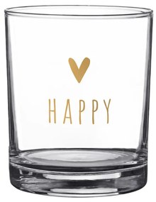 Sklenička se srdíčkem a s nápisem Happy – 230 ml