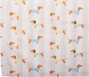 Béžový bavlněný ubrus s jezevčíky Puppy Pullover - 100*100 cm