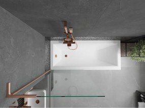 Mexen Next L, 1-křídlová vanová zástěna 80 x 150 cm, 6mm čiré sklo, měděný profil, 895-080-000-03-00-65
