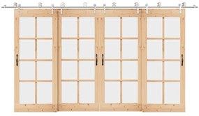 Sada příslušenství pro posuvné dveře 400 cm nerez ocel stříbrná