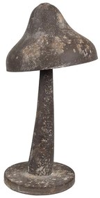 Hnědá antik plechová dekorace houba - Ø 14*27 cm