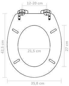 WC sedátko s funkcí pomalého sklápění MDF prostý design hnědé - Default Title