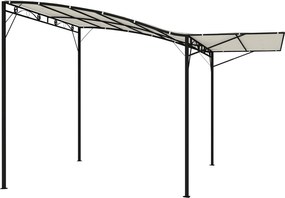 Outsunny Pergola Pavilon 3x2,5m Ocelový Voděodolný Slunečník s Nastavitelnou Střechou Montáž na Zeď Freestanding Zahradní Zastřešení pro Balkon Krémov