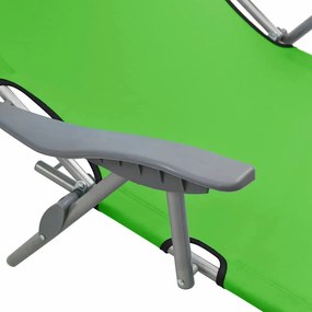 Zahradní lehátko se stříškou ocel zelené 310335