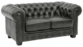 Dvoumístná pohovka z pravé kůže Chesterfield IV