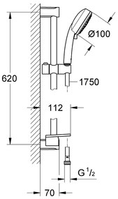 GROHE Tempesta Cosmopolitan 100 - Sprchová souprava se 3 proudy, chrom 27576002