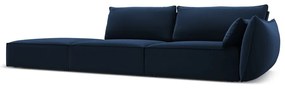 Tmavě modrá sametová pohovka pravý roh 264 cm Vanda – Mazzini Sofas