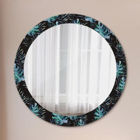 Kulaté dekorativní zrcadlo Exotické listy fi 80 cm
