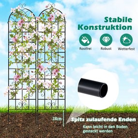 Costway Kovová mříž2On sada dekorativního zahradního plotu volně stojící mřížová