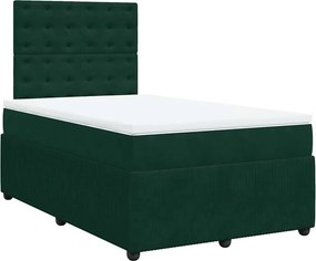 Box spring postel s matrací tmavě zelená 120x190 cm samet 3294601