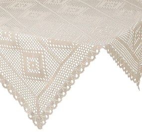 EUROFIRANY AŽUROVÝ UBRUS OLIVIA 85X85 CM SVĚTLEBÉŽOVÝ