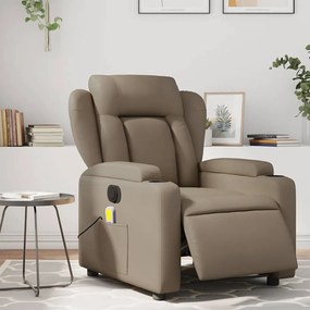 Elektrické masážní polohovací křeslo cappuccino umělá kůže 3204543