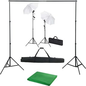 Foto studio set s fotopozadím, osvětlením a deštníky 3055087