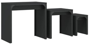 Hnízdové konferenční stolky 3 ks černé kompozitní dřevo