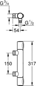 Grohe Precision Flow - Termostatická sprchová baterie chrom