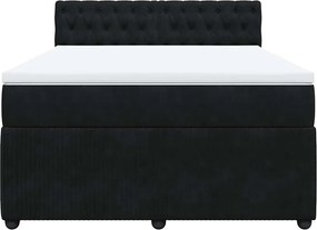 Box spring postel s matrací černá 140x200 cm samet 3290066