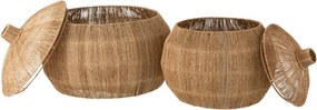 2ks přírodní jutové košíky s víky Dantya - Ø 55 *45 cm
