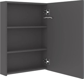 LED koupelnová skříňka se zrcadlem šedá 50 x 13 x 70 cm 326490