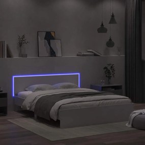 Rám postele s čelem a LED osvětlením bílý 160 x 200 cm 3207595