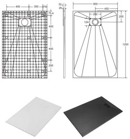 Besco Vexo obdélníková sprchová vanička, white Rozměr vaničky: 160x90cm