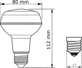 Philips CorePro LEDspot ND R80 8-100W E27 / LED žárovka / 2700K / 36°