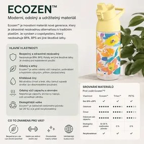Quokka Swift 785 ml villa este / Láhev na vodu / S pítkem / Ecozen