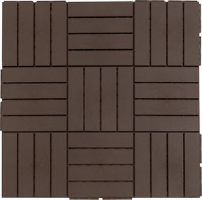 Outsunny plastová dlažba na terasu, sada 9 kusů 30 x 30 cm, protiskluzový design s instalací na sponu, dlažba pro vnitřní i venkovní použití, hnědá |…
