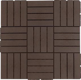 Outsunny plastová dlažba na terasu, sada 9 kusů 30 x 30 cm, protiskluzový design s instalací na sponu, dlažba pro vnitřní i venkovní použití, hnědá |…