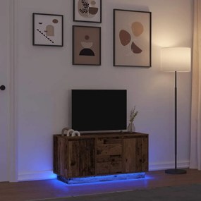 TV skříňka s LED osvětlením starého dřeva 100x41x50 cm