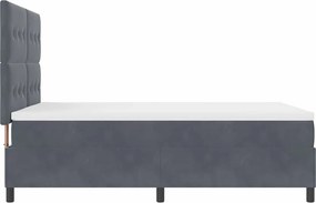 Postel s boxspringem s čelo Tmavě šedá 160 x 200 cm samet 3339843